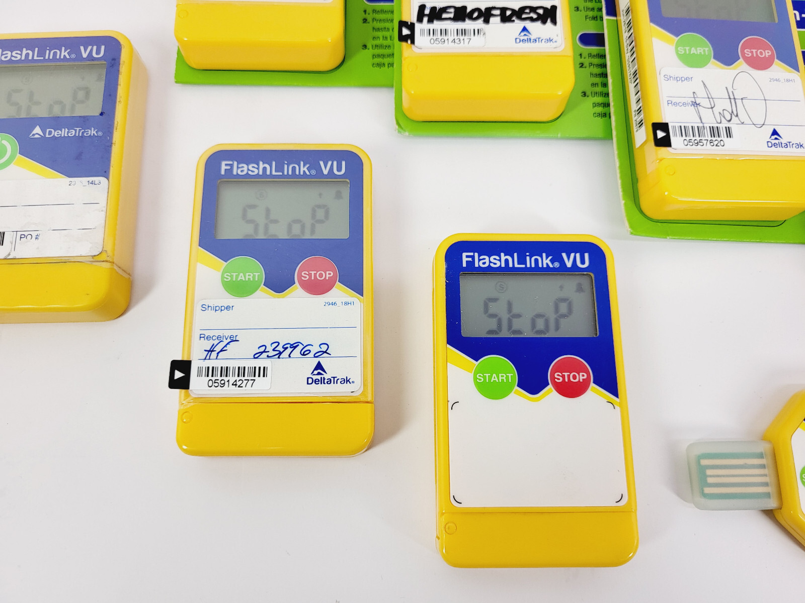 (7) DeltaTrak FlashLink VU In-Transit Logger (20879) w/ (1) FlashLink ...