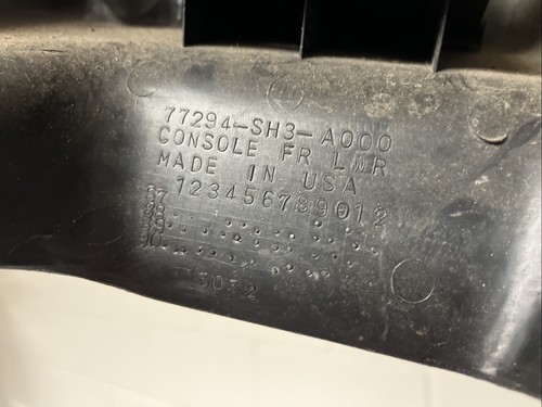 1988-1991 Honda Civic Hatch EF Center Console OEM Trim *BLACK* 77294 ...