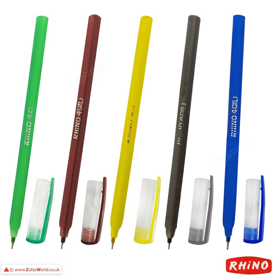 BALLPOINT COLOURED PENS 10 x 0.5mm Fine Biros - MULTICOLOUR - Cheap ...