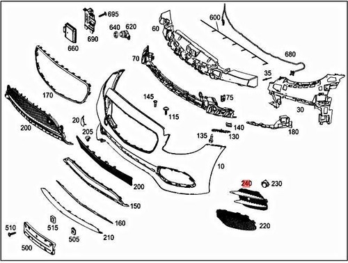 Genuine MERCEDES C238 S213 W213 Coupe Sedan Cover Bumper Right ...
