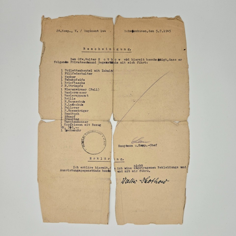 Original WWII WW2 German Defeat 1945 Berlin Declaration Army document ...