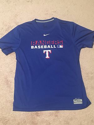 Texas Rangers Blue Nike Dri-Fit Shirt (Size L) | eBay