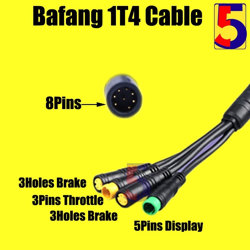 For Bafang 1T4 extend cable E-Bus Wiring Harness Cable BBS01 BBS02 ...