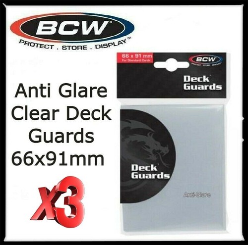 X3 BCW Archival Deck Guards CLEAR Anti Glare Sleeves For Pokemon ...