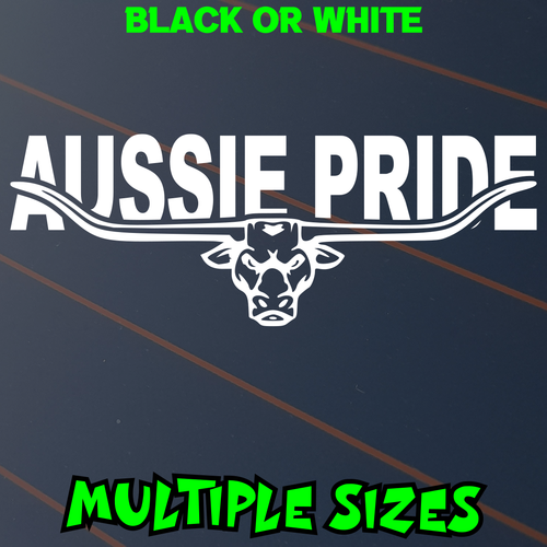 Aussie Pride Longhorn Sticker Car Decal Country Australia Long Horn ...