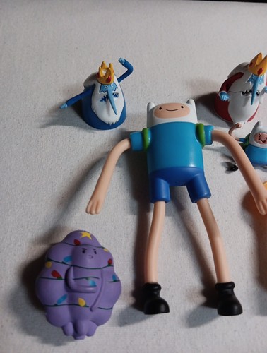 6x Adventure Time Figure Lot Jake Finn 5" Bendable Ice King LSP Cartoon ...
