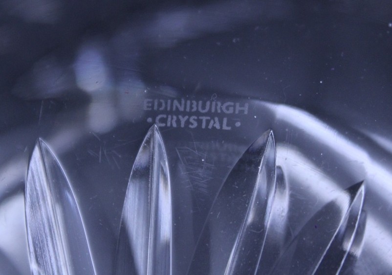 Vintage EDINBURGH CRYSTAL Clear Cut Lead Crystal Round BOWL 9" w/ Box ...