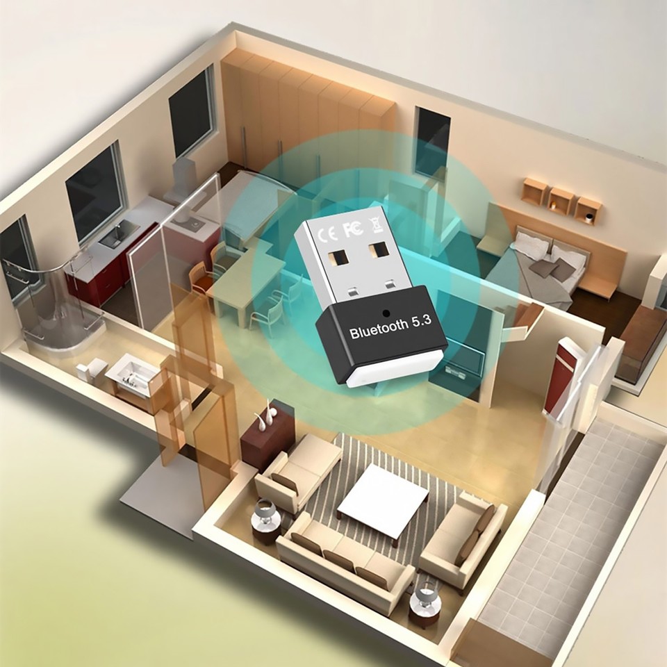 BLE Bluetooth 5.3 Adapter Transmitter Receiver Dongle Wireless Adapter ...