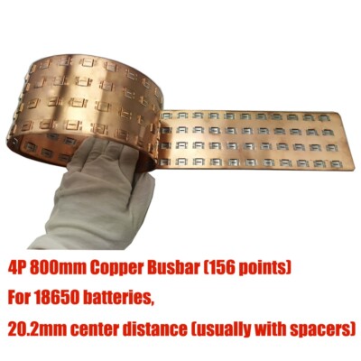 800mm Copper Nickel Busbar 4P 18650 Cells Strip High Current Li Battery ...