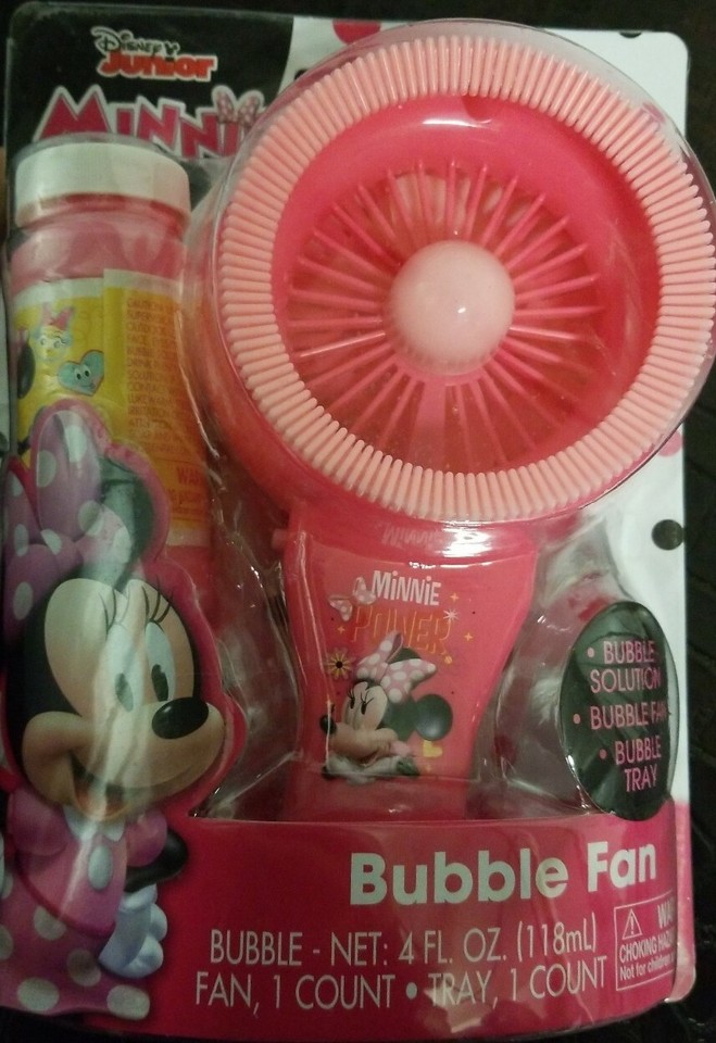 Disney Junior Minnie Mouse Bubble Fan, Bubble Solution, Dipping Tray ...