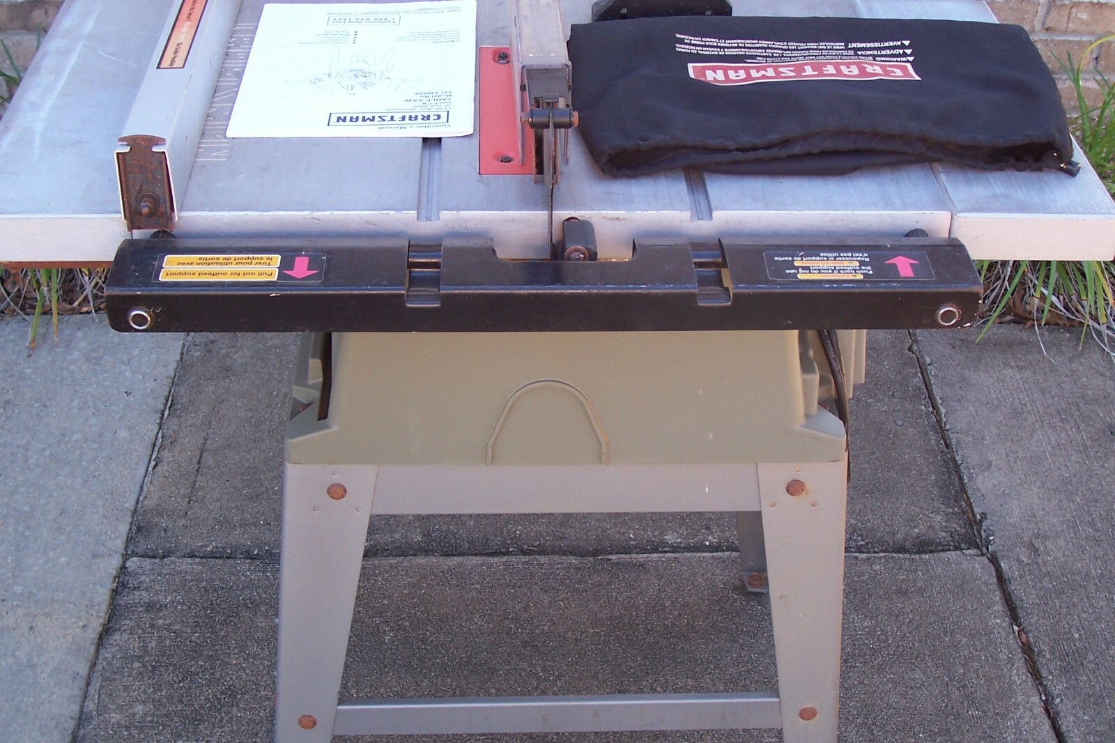 CRAFTSMAN 3.0 HP 10" Table Saw w/Blade Guard, Fence, Extensions & Dust ...