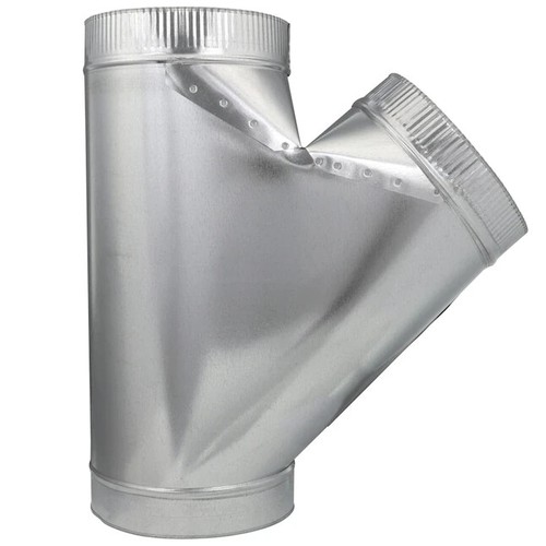 8" to 2x 8" Wye Split Angle-Branch Galvanized-Steel Pipe HVAC Duct Boot ...