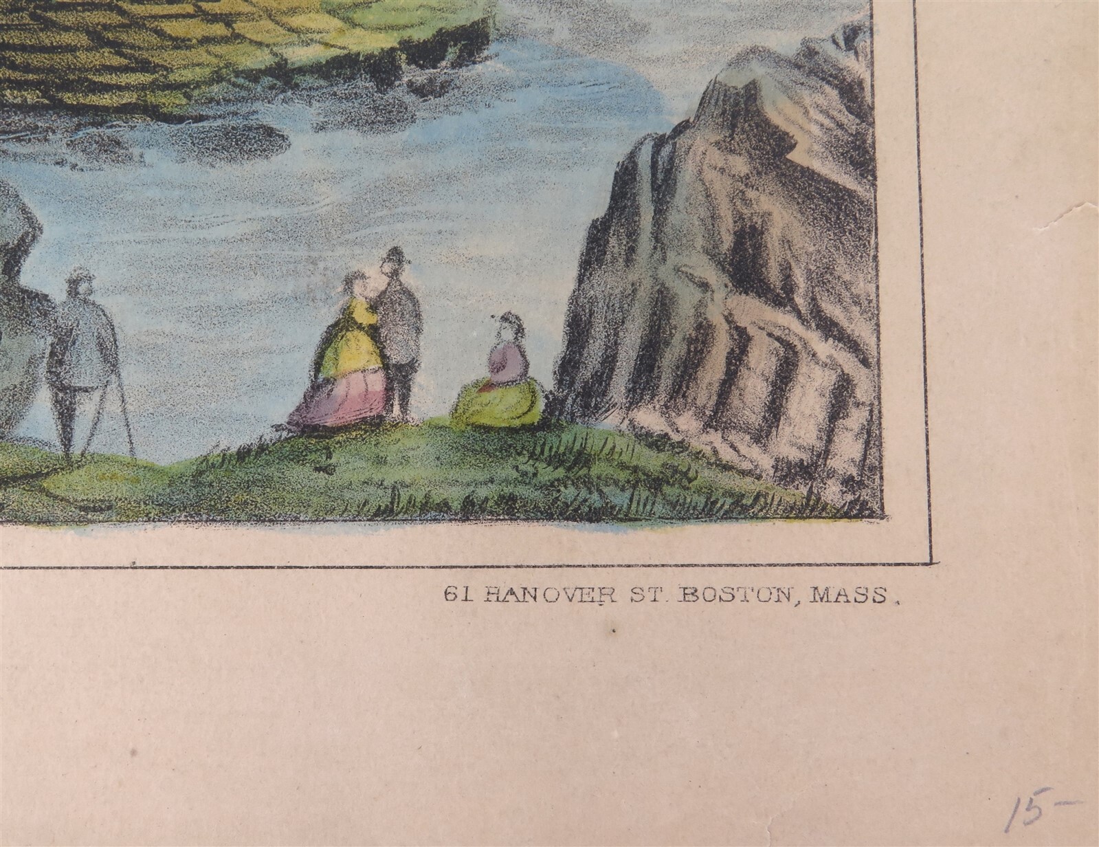 Haskell and Allen The Giant's Causeway 1800s Colored Lithograph 14.5" x ...