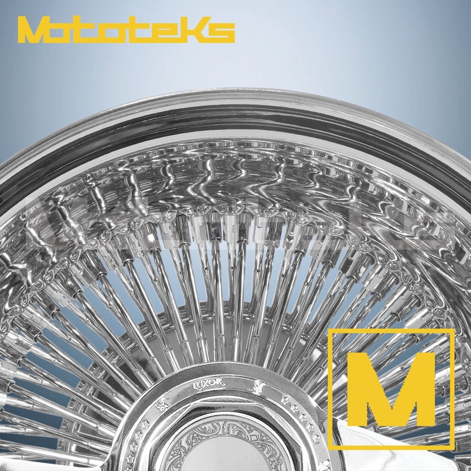 15X8 LUXOR WIRE WHEELS 100 STRAIGHT REV RIM CHROME SINGLE 1 PIECE WHEEL ...