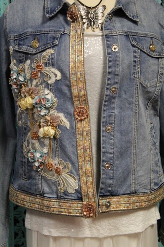 Italian Embellished Boho Denim Jacket Only | eBay