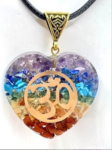 HEART SHAPE ORGONE CHAKRA Pendant EMF Copper Protection Crystal ...