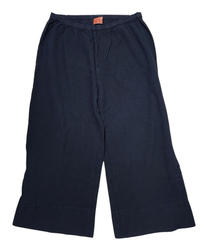 Oh My Gauze Womens Sz 2 Cropped Pants Wide Leg Pull On Lagenlook Black ...