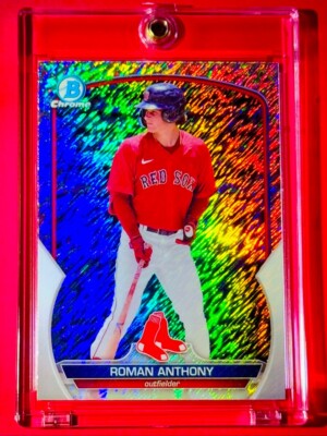 Roman Anthony RARE SHIMMER REFRACTOR ROOKIE CARD BOWMAN CHROME RED SOX ...