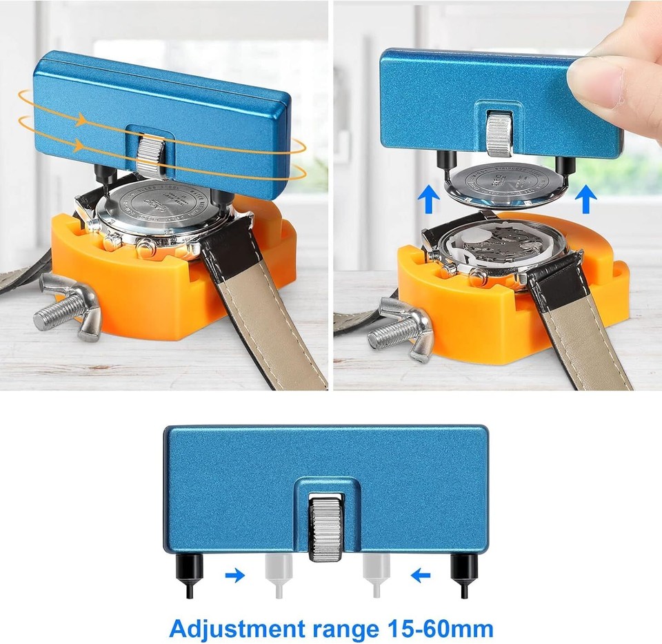 Adjustable Rectangle Watch Back Case Cover Opener Pin Remover Wrench ...