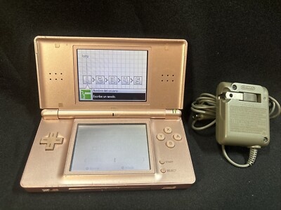Nintendo DS Lite Metallic Rose w/stylus and charger USG-001 READ! | eBay