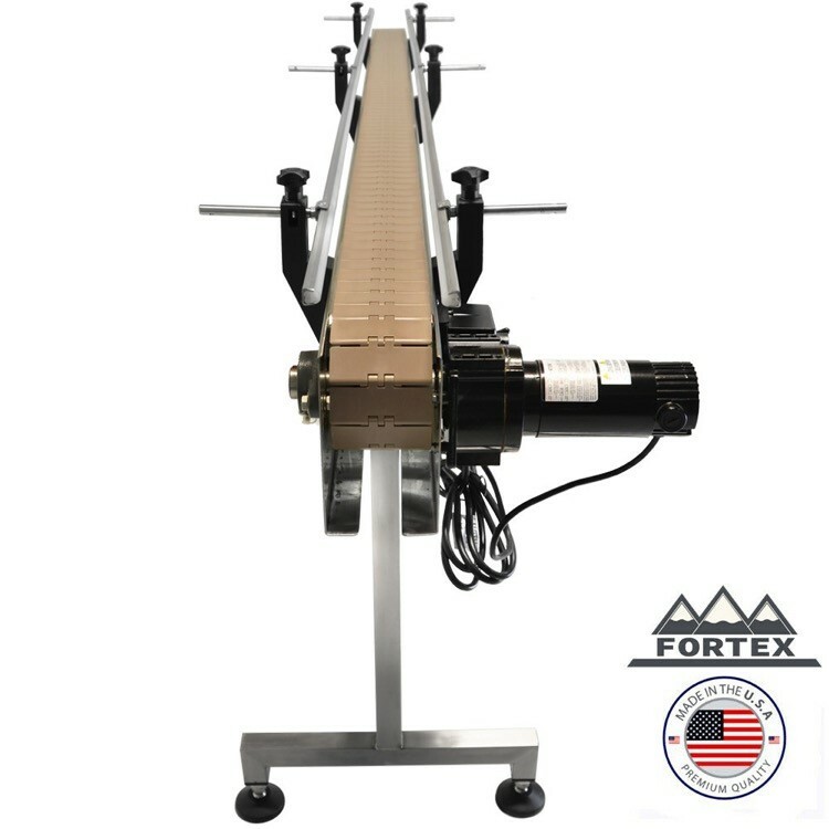 FORTEX STAINLESS STEEL 8' X 4.5” INLINE PACKAGING CONVEYOR WITH TABLE ...