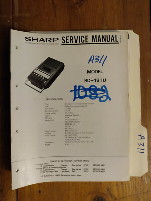 Sharp rd-481u service manual original repair book tape deck player | eBay