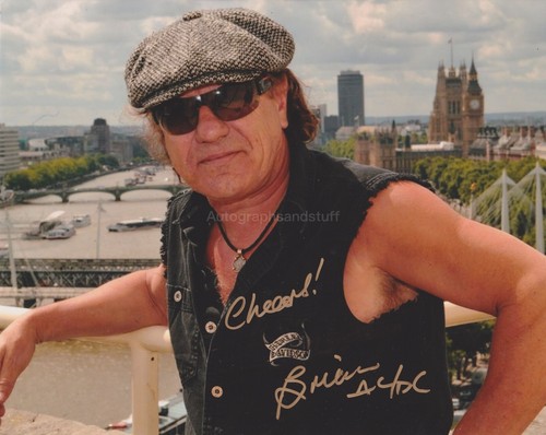 Brian Johnson HAND SIGNED 8x10 Photo Autograph AC/DC Back In Black ...