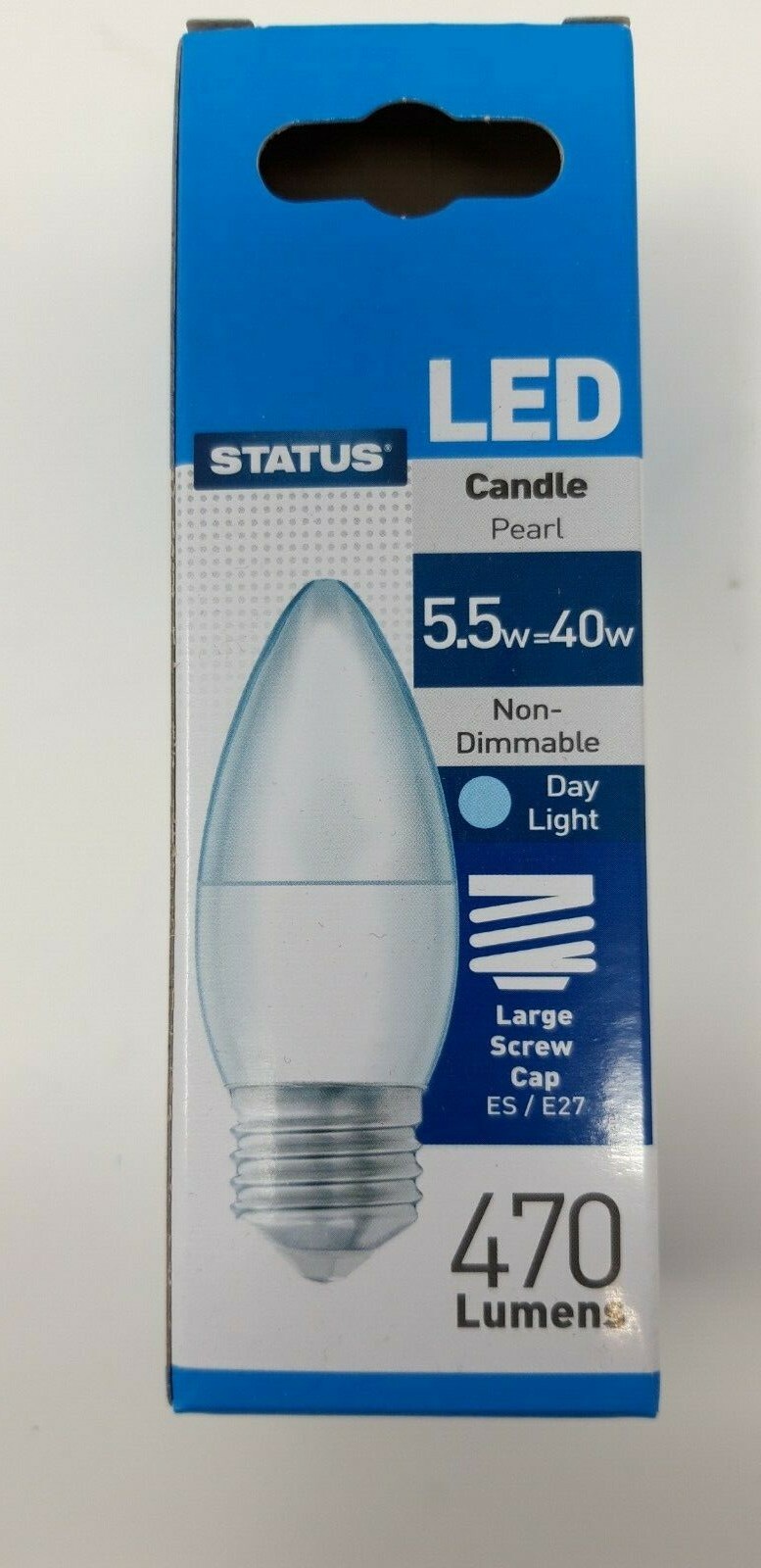 10 x Status 5.5w = 40w LED Candle Light Bulbs E27 Screw ES Daylight ...