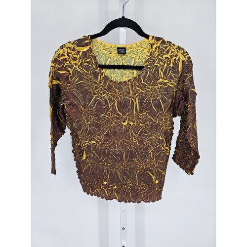 Origami Magic Scarf Crinkle Top Textured Short Sleeve Y2K One Size Fits ...