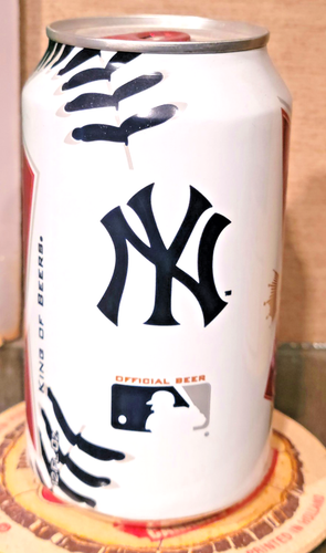 2012 NEW YORK YANKEES ALUMINUM BUDWEISER BOTTOM OPENED BEER CAN MLB ...