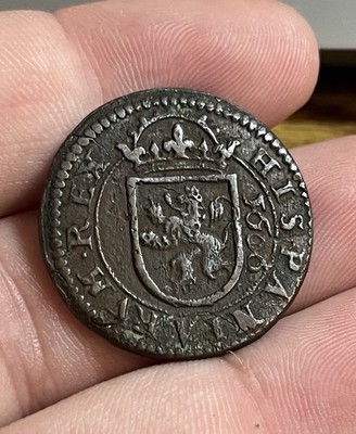 ATTRACTIVE 1606 8 Maravedis Spanish Colonial Old Coin Segovia Mint ...