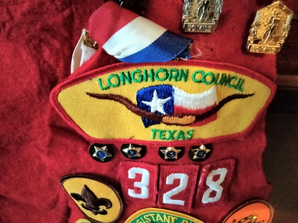 Boy Scout,Red vest with a lot of disirable patches,Longhorn Council ...
