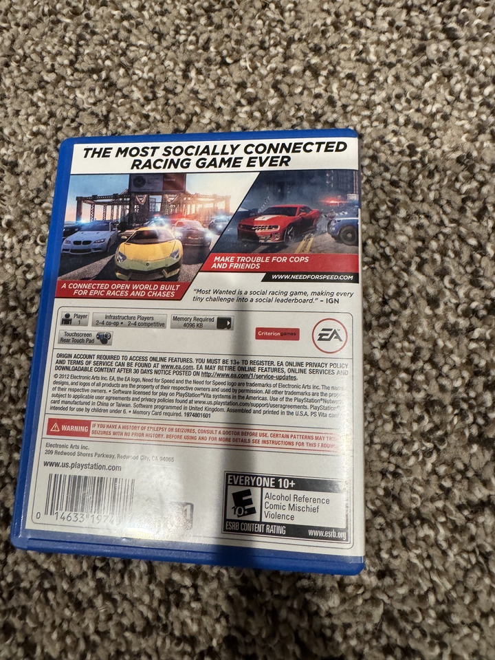Need For Speed Most Wanted "NFS" - Ps Vita, Playstation Vita, USA ...