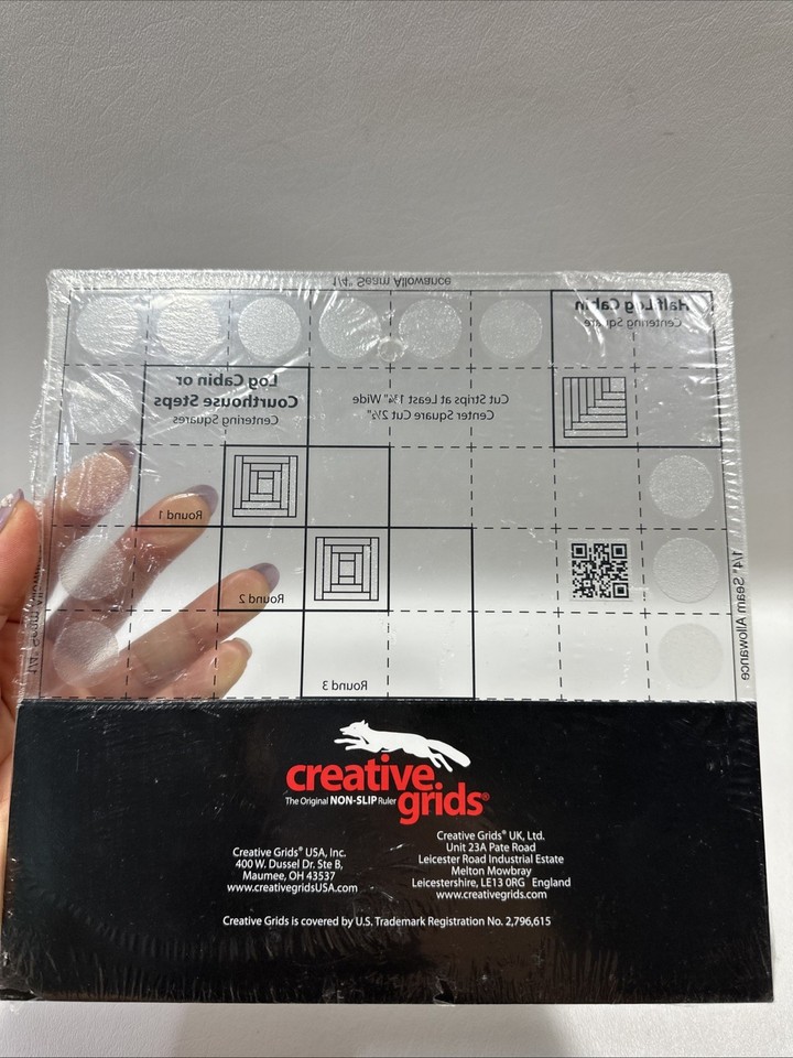 8" Log Cabin Trim Tool, Non-Slip Quilt Ruler from Creative Grids, # ...