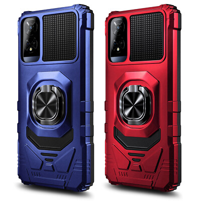 For TCL 50 XE 5G (T614) Case Magnet Ring Stand Phone Cover w/ Tempered ...