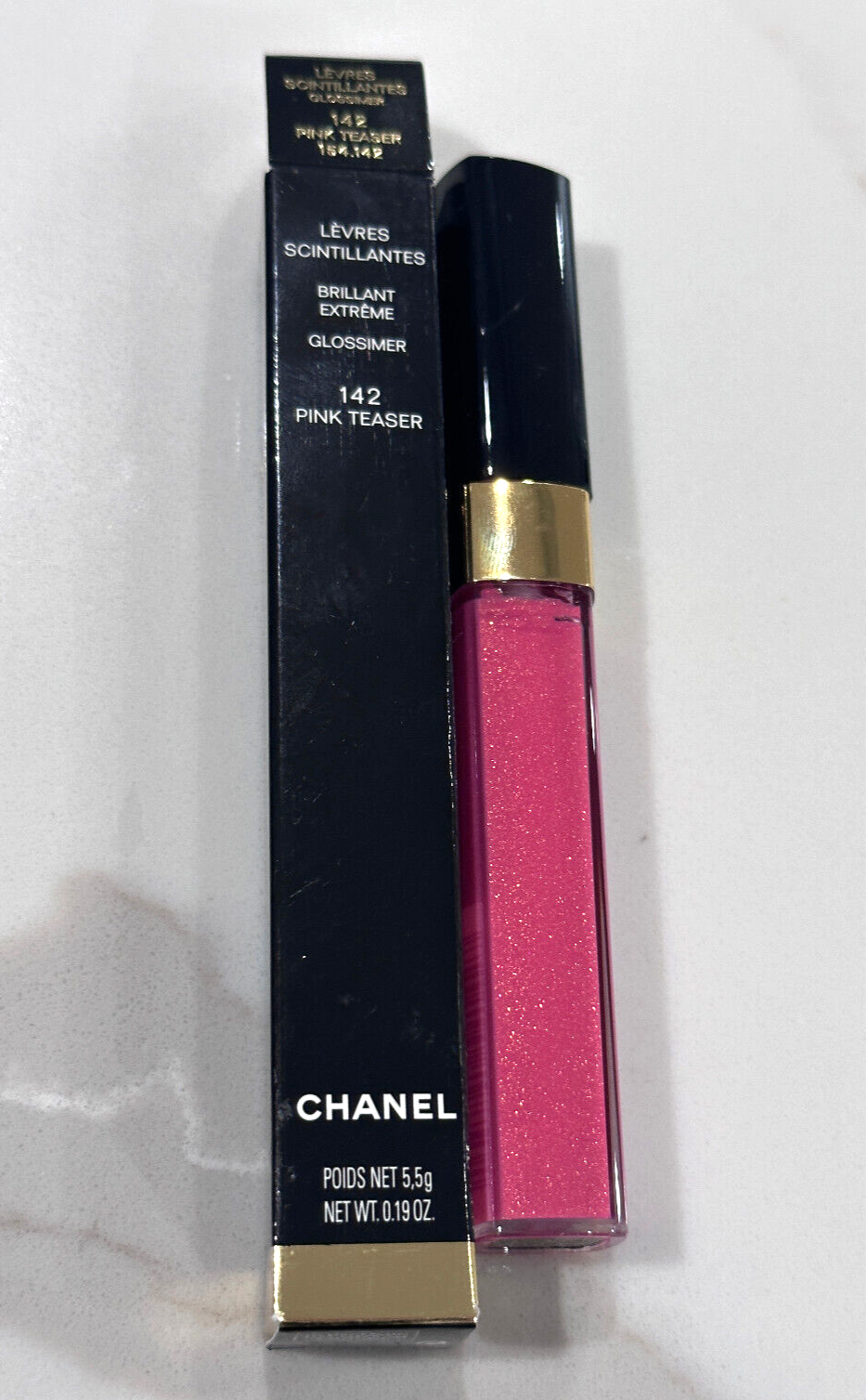 Chanel Levres Scintillantes Brillant Extreme Glossimer 142 PINK TEASER ...