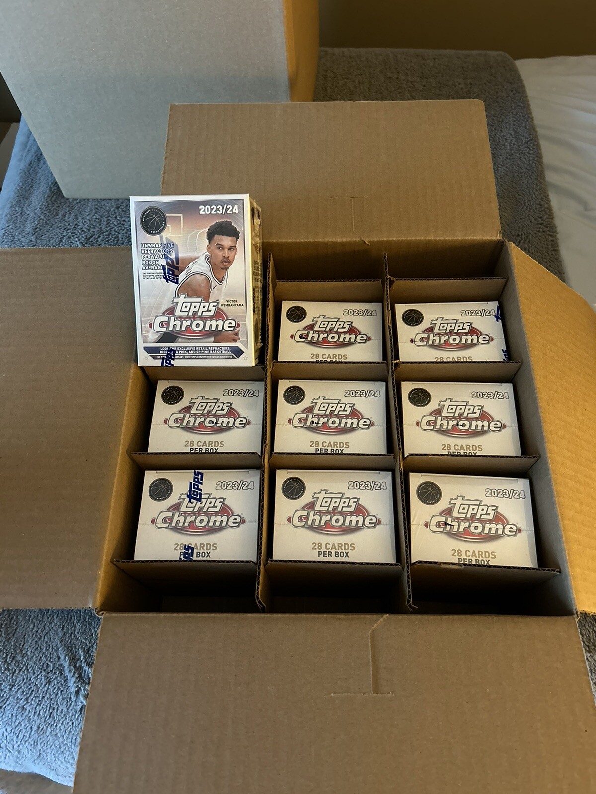 2023-24 Topps Chrome NBA Basketball Blaster Box Lot Of 9 - Wemby Auto ...