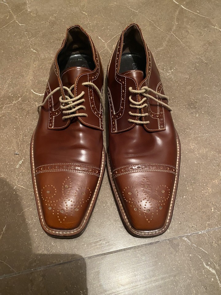 Men’s Corneliani Derby Shoes in Brown Rustico Leather Size 44 | eBay