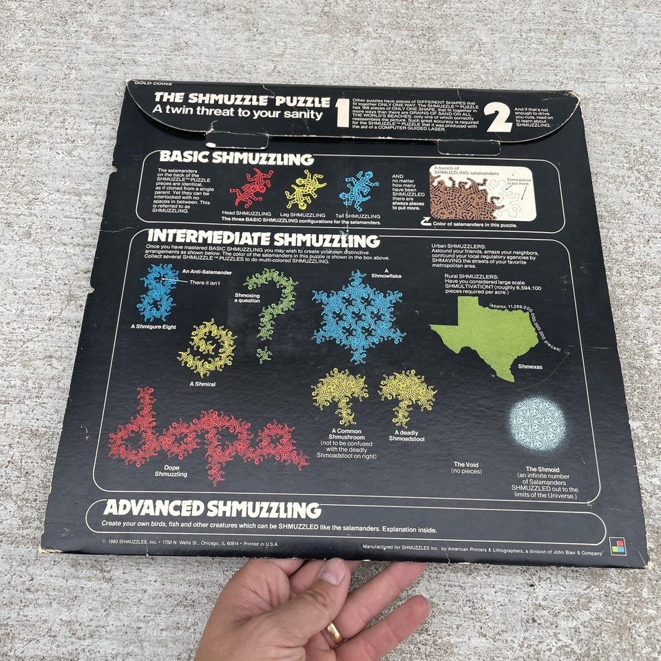 Vintage 1980 The Shmuzzle Puzzle 168 Identically Shaped Pieces GOLD ...