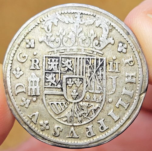 1718 Spanish Madrid Silver 2 Reales Early American PISTAREEN COIN | eBay