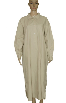 Skall Studio Edgar Shirt Dress Button Desert Sand Collared Long Sleeve ...