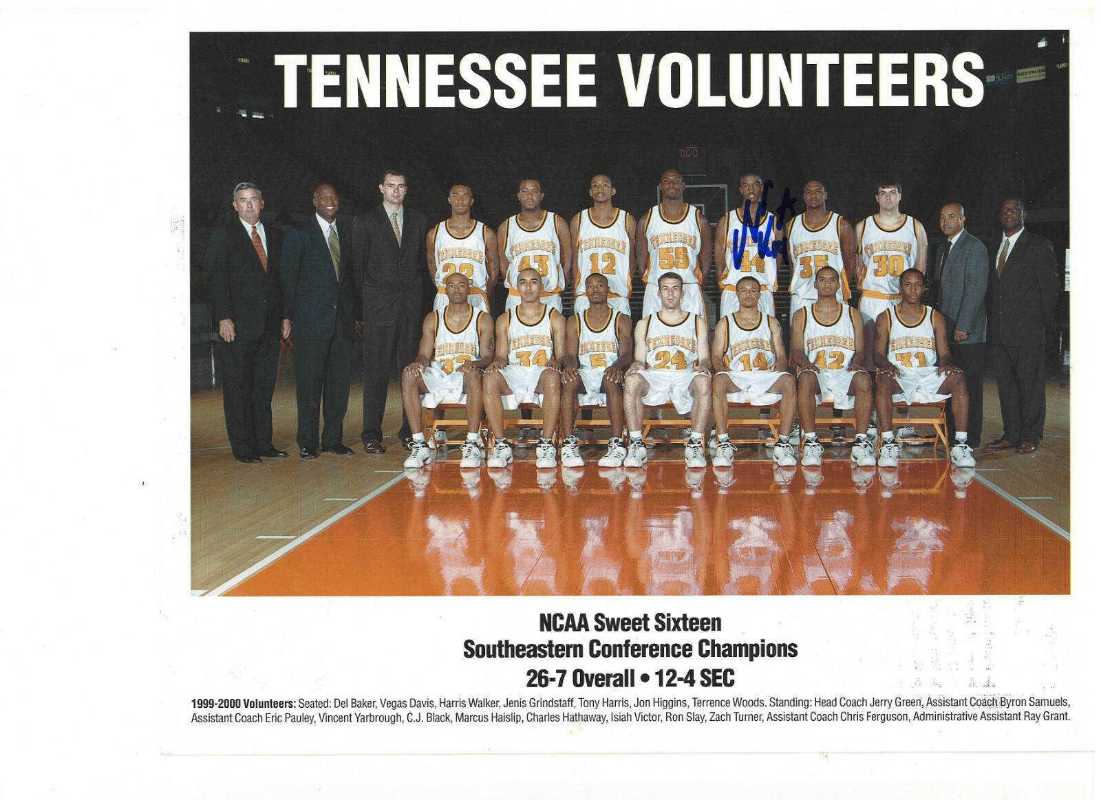 ISIAH VICTOR TENNESSEE VOLUNTEERS RARE 1999-200 SIGNED TEAM PHOTO | eBay