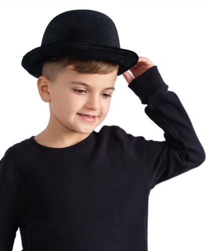Dress Up America Velvet Derby Hat - Black Bowler Costume Hat | eBay