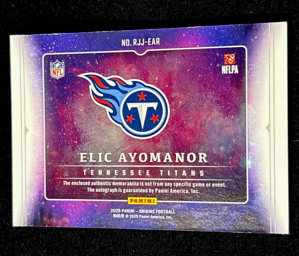 2025 Panini Origins Football Elic Ayomanor Rookie Patch Auto RPA RC ...