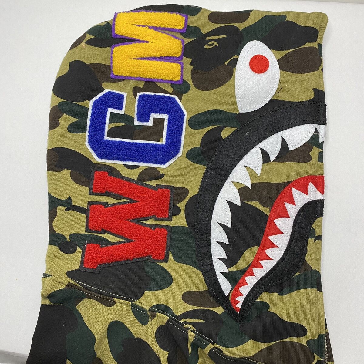 Bape By A Bathing Ape Men's M Camo Shark Full Zip Hoodie Bape By A Bathing Ape Men's M Camo Shark Full Zip Hoodie