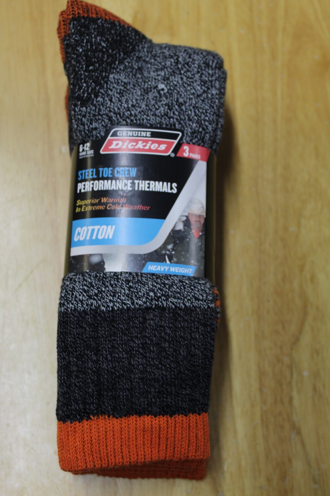 Dickies 3 Pr Cotton Thermal Crew Socks-029 Black Marl-Size 6-12--NWT | eBay