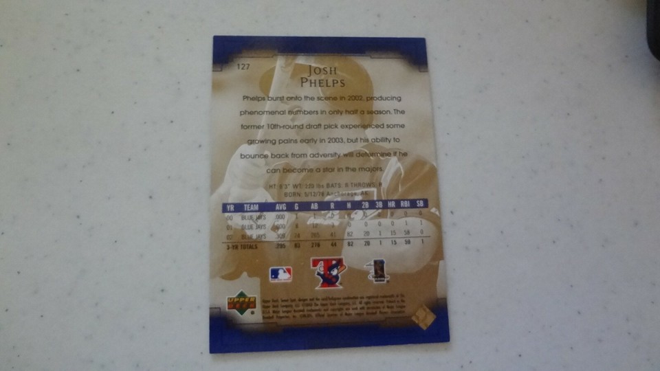 2003 UPPER DECK SEEWT SPOT # 127 JOSH PHELPS BASEBALL CARD | eBay