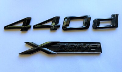 Gloss Black 440d X Drive Rear Boot Badge Logo FITS BMW F32 F33 F34 F36 ...