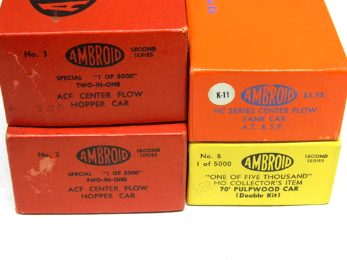 HO,Lot of 4 Ambroid freight car kits, rather rare, brand new, as ...