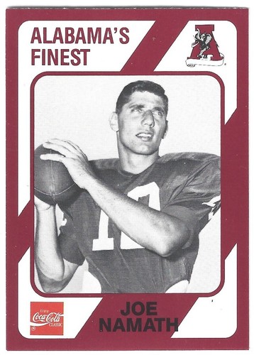 JOE NAMATH - 1989 card #32 Alabama Crimson Tide Football | eBay